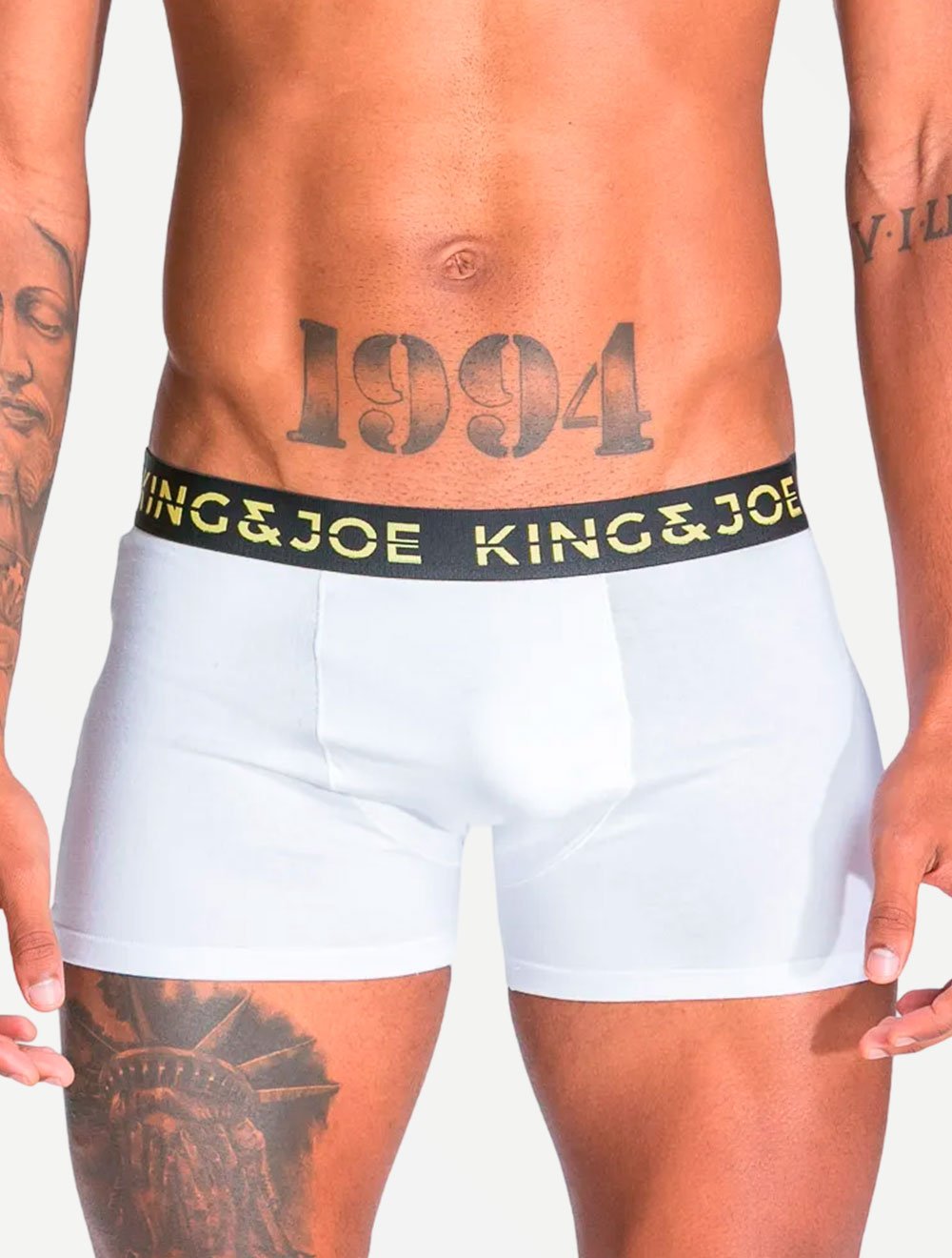 Pack Cueca King & Joe Boxer Lisa AC19704 Branca C/Amarelo 2UN | Adamanto Store