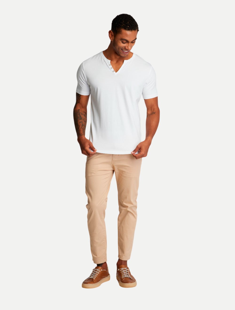 Camiseta King & Joe Regular Fio Egípcio Flex CA23341 Branca | Adamanto ...