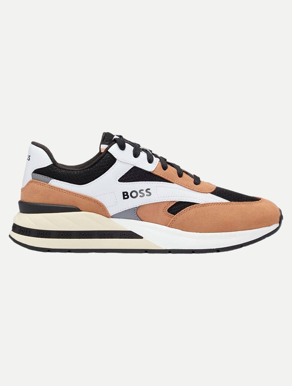 Tênis Hugo Boss Kurt Runn Branco e Bege | Adamanto Store