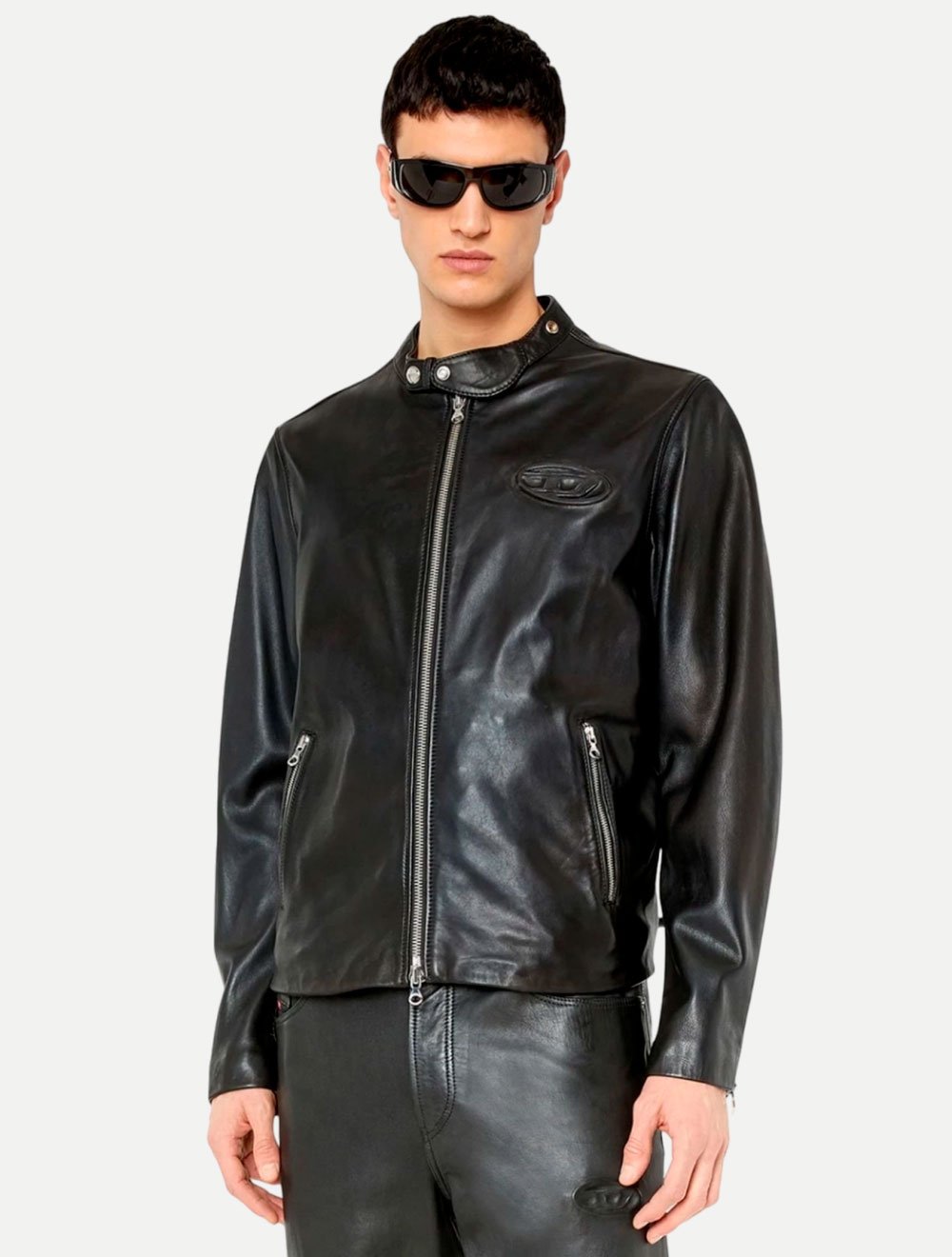 Jaqueta Diesel Couro LMetal A085980AJ Preto | Adamanto Store