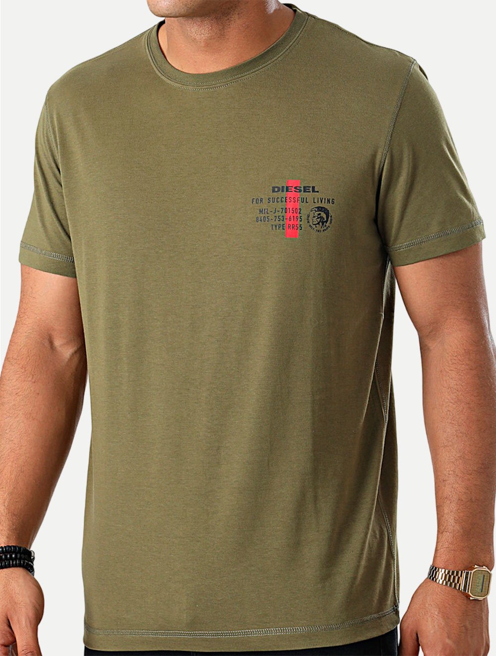 Camiseta Diesel UMLT-Diegos Verde Militar | Adamanto Store