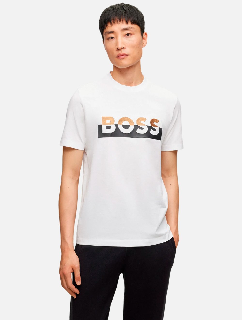 Camiseta Hugo Boss Masculina Regular Tiburt 421 Branca | Adamanto Store