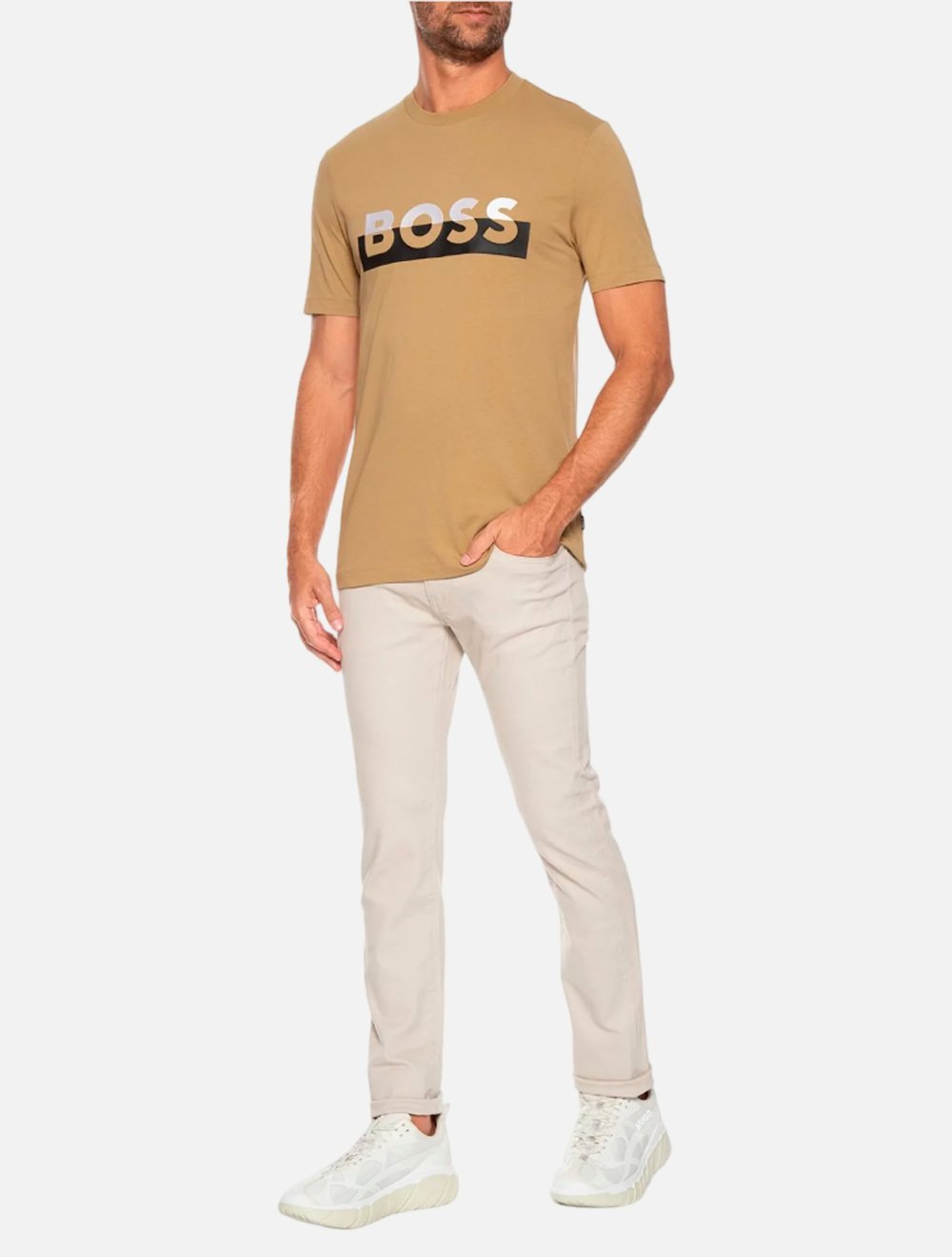 Camiseta Hugo Boss Tiburt 421 Bege | Adamanto Store