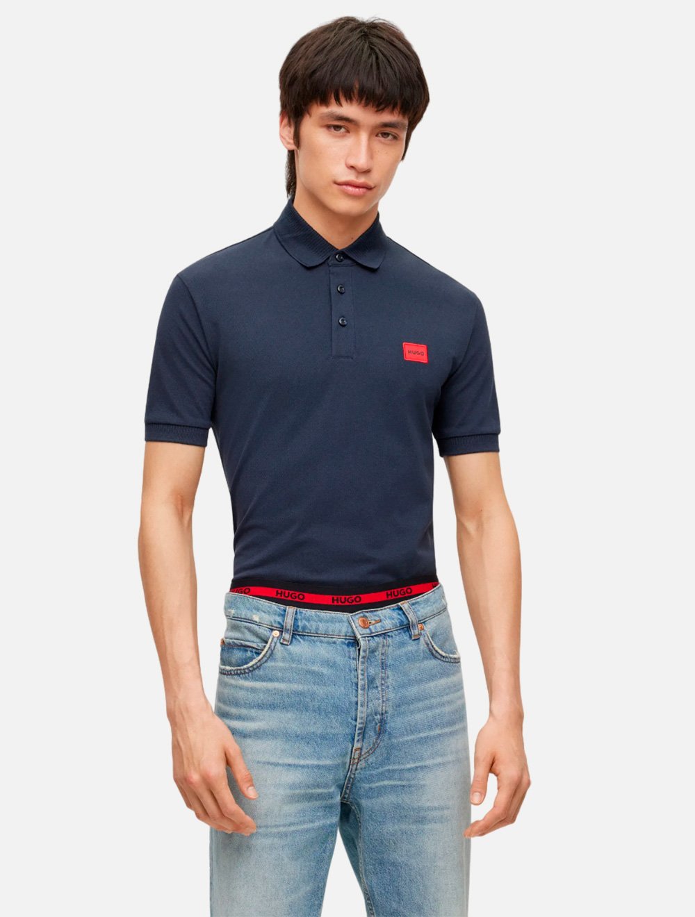 Polo Hugo Boss Masculina Slim Fit Dereso232 Azul Marinho | Adamanto Store