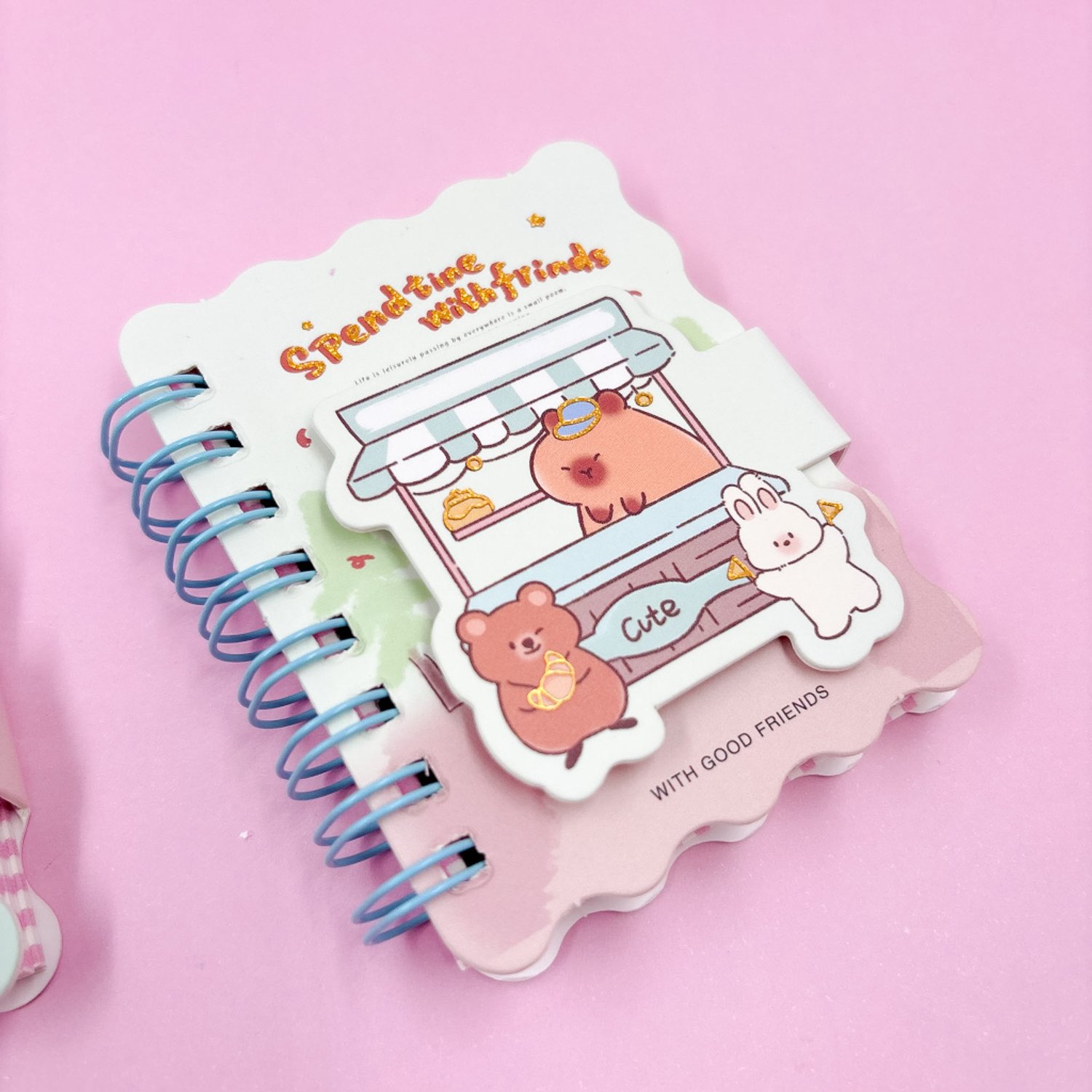 Mini Caderno Aramado Folhas Decoradas Capivara Friends PP | Atacado ...