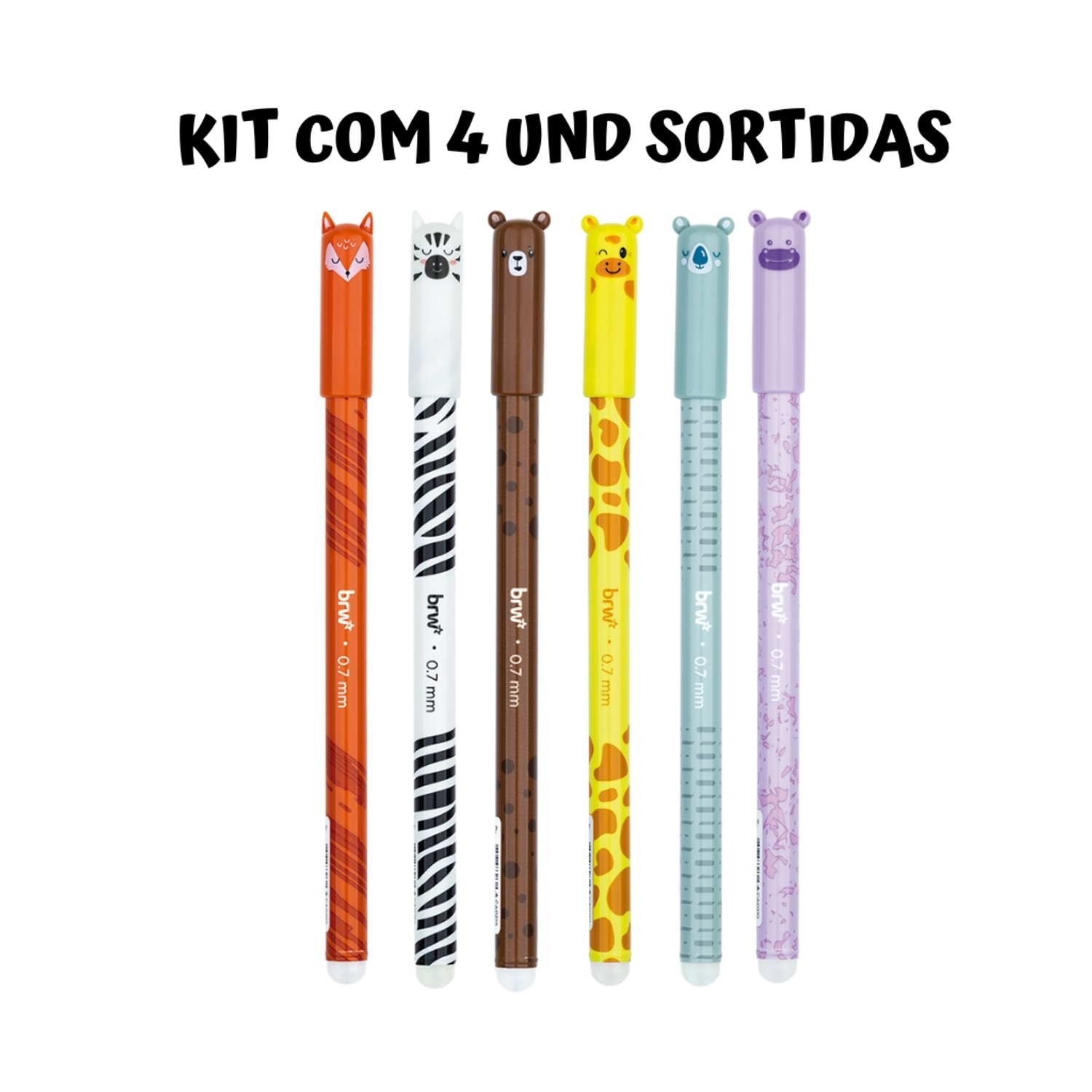 Caneta Esferográfica Apagável 0.7mm Safari BRW - KIT 4 UND | Atacado ...