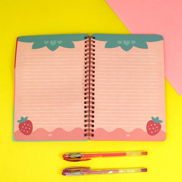 Caderno Hello Moranguinho com stickers DAC | Atacado Papelândia