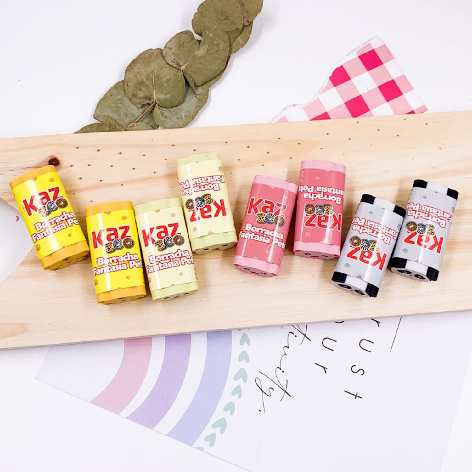 Borracha Fofa Bichinhos Fantasia KAZ - KIT 8 UND | Atacado Papelândia