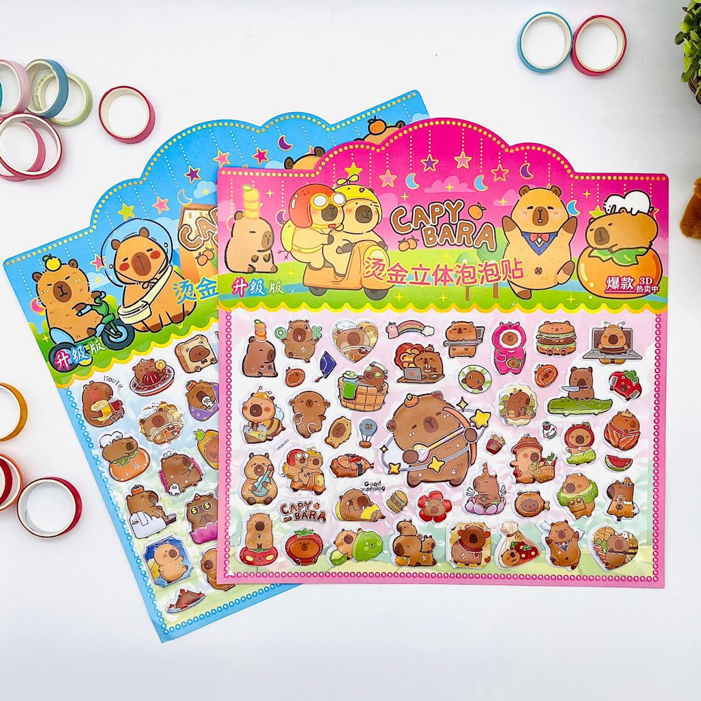 Cartela de Adesivos 3D EXTRA G Capivara | Atacado Papelândia