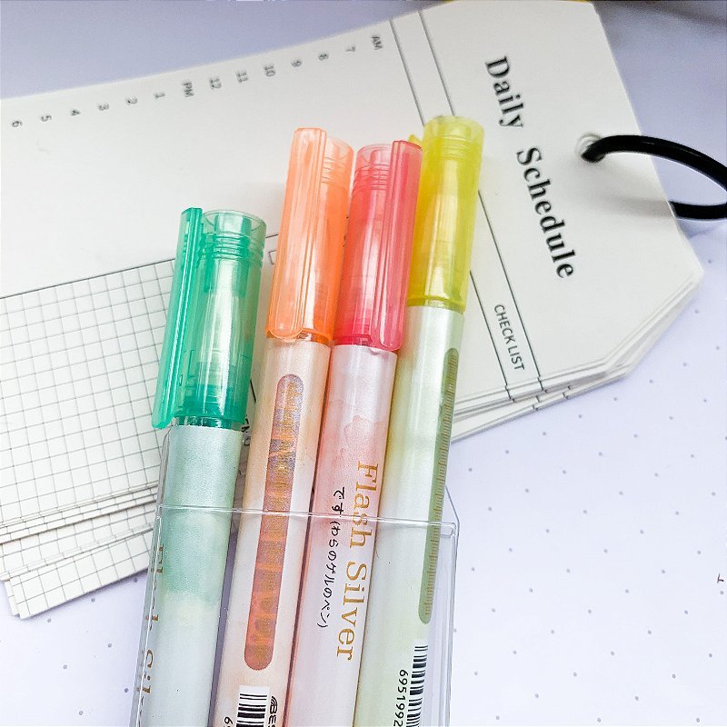 Marca Texto Glitter 4 Cores | Atacado Papelândia