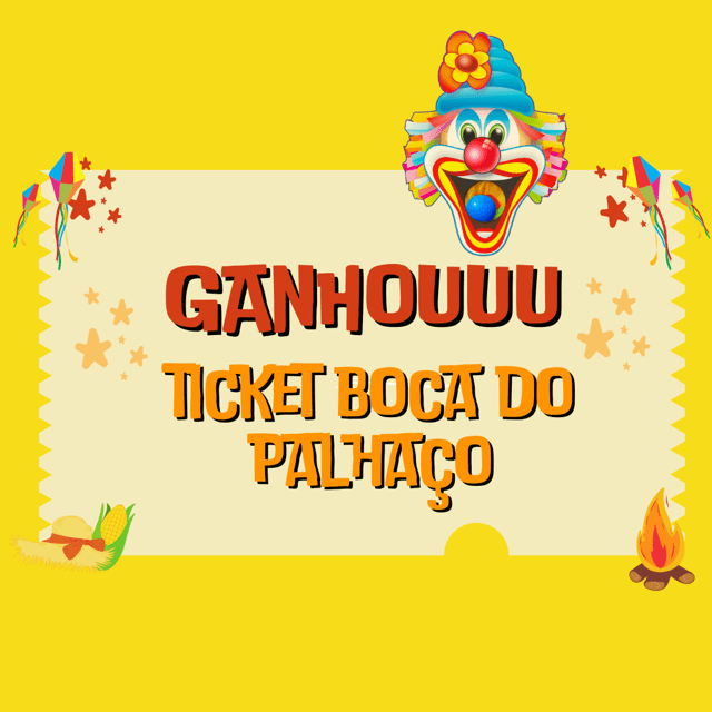 Ticket Premiado Boca do Palhaço B | Atacado Papelândia