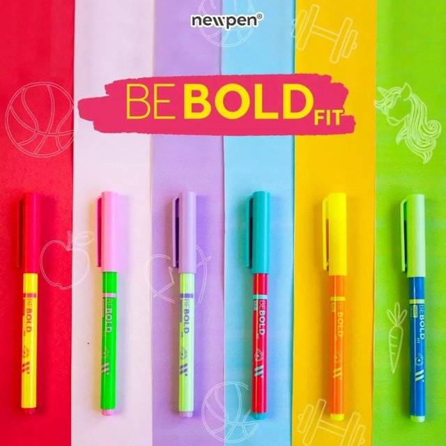 Marca Texto Be Bold Fit Newpen - Blister 6 Und | Atacado Papelândia
