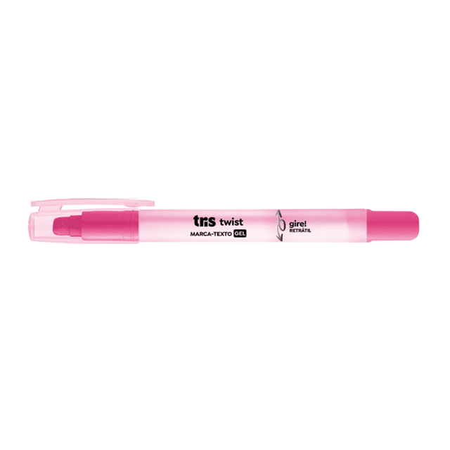 Marca Texto Tris Gel Twist Rosa - Kit 4 Und | Atacado Papelândia