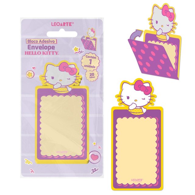 Bloco Adesivado Envelope 20 Folhas Hello Kitty LEO E LEO - BLISTER ...