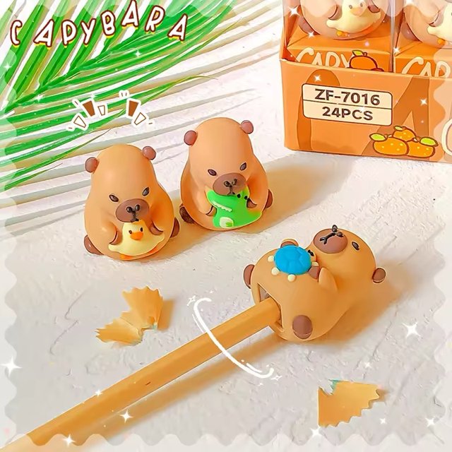 Apontador Emborrachado Capivara Friend - Cx 24 UND | Atacado Papelândia