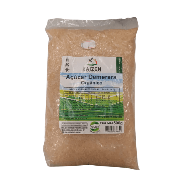 Açúcar Demerara Orgânico Kaizen 500g - Qualidade e Sabor Natural ...