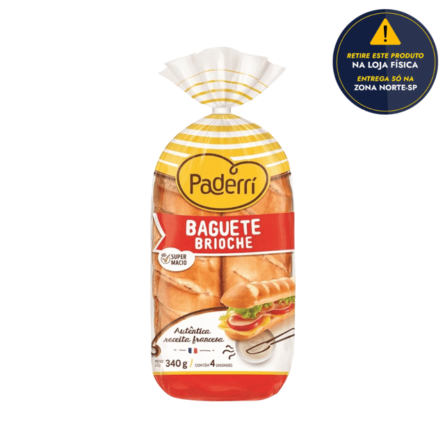 Pão Baguete Brioche Viennoise Paderrí 340g | Empório Yo