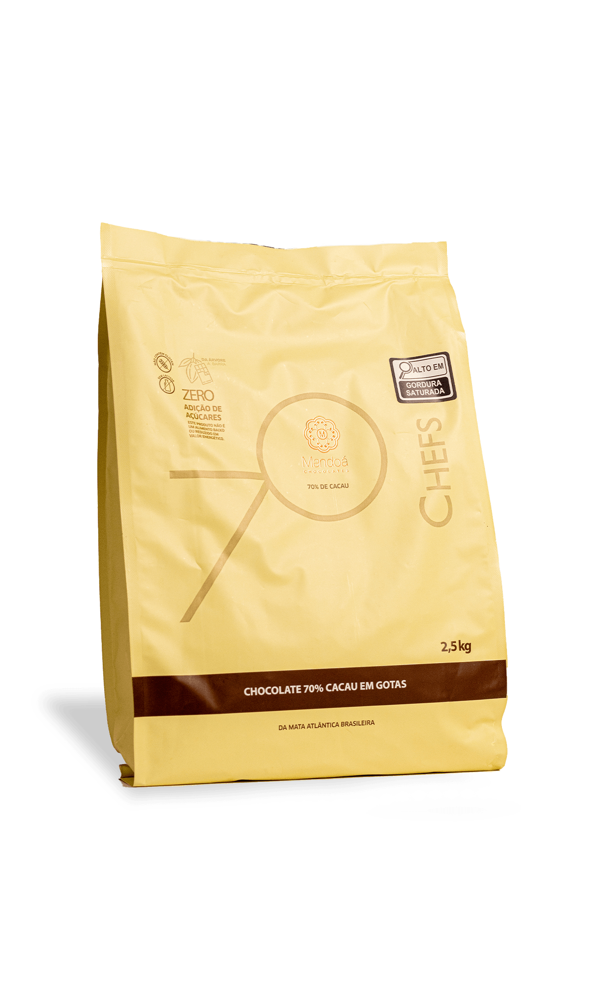 Gotas de Chocolate 70% de Cacau Zero Açúcar - sem leite - 2,5 Kg ...