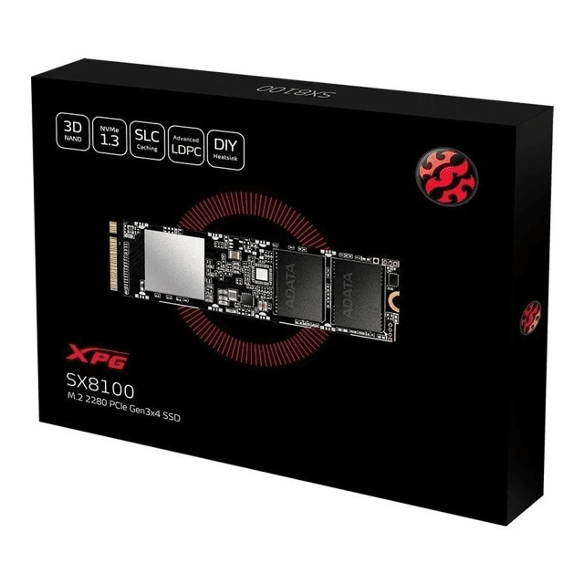 SSD Adata XPG ASX8100 1TB, M.2 NVMe, Leitura 3500MB/s, Gravação 3000MB ...