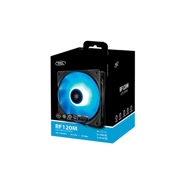 Kit Cooler 5 Fans DeepCool RF 120 (5XFAN) 120mm - DP-FRGB-RF120-5C-M ...
