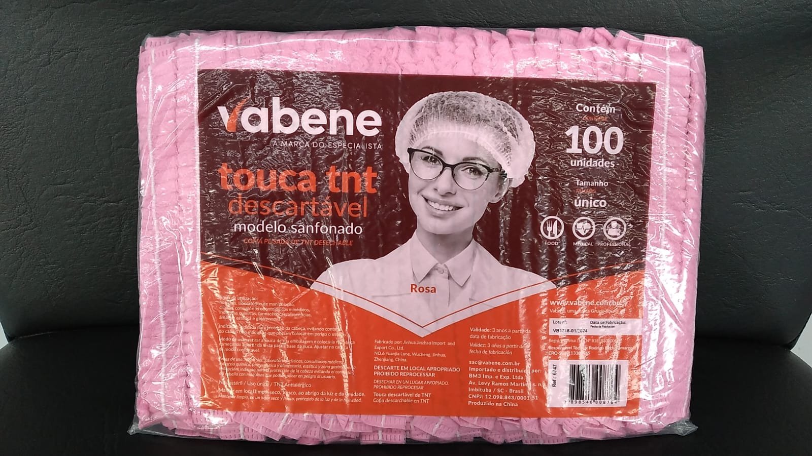 TOUCA TNT SANFONADA 100 UND/PCT ROSA | Cobra Embalagens