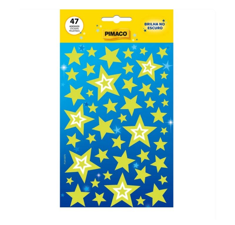 ADESIVO PIMACO STICKER DECORESTRELA BRILHA NO ESCURO | PAPELARIA PEPPER
