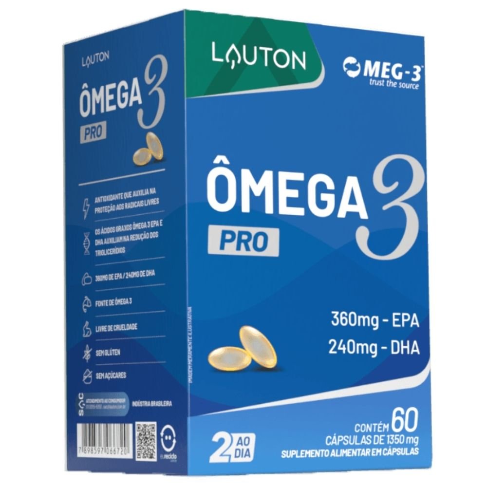 Ômega 3 TG PRO MEG-3 60 cápsulas - Lauton | Natural Distribuidora