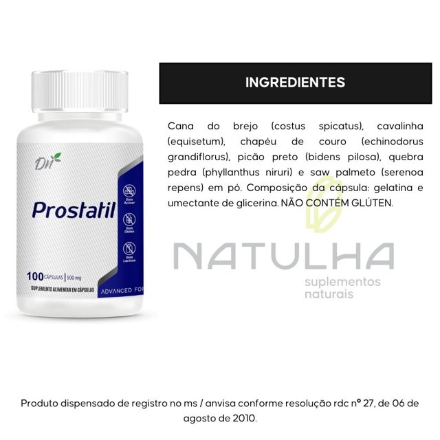 Prostatil 500mg 100 cápsulas - Denature no ATACADO | Natural Distribuidora