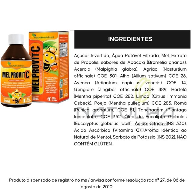 Xarope MELPROVIT C 250ml - Flora Nativa no ATACADO | Natural Distribuidora