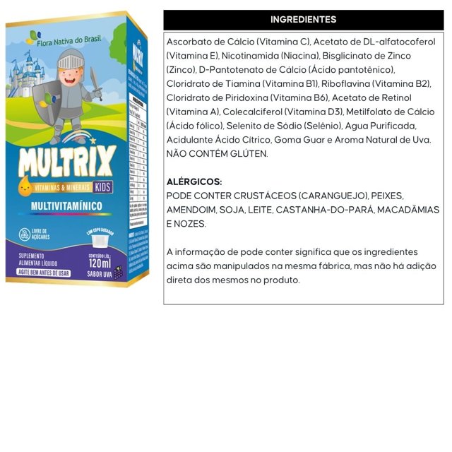 MULTRIX (Xarope Infantil com Vitaminas de A a Z) 120ml - Flora Nativa ...