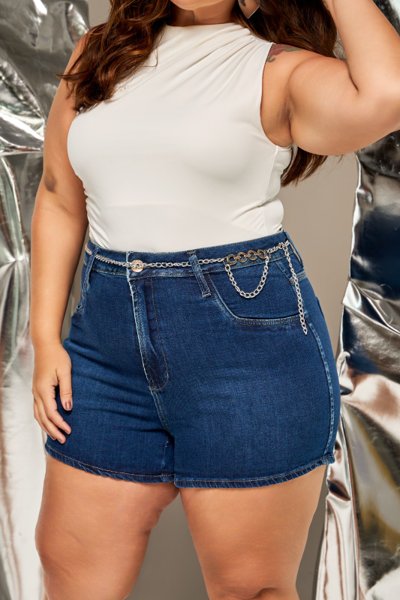 SHORT PLUS S27 - COM ELASTANO REF 903028 | M Store Atacado