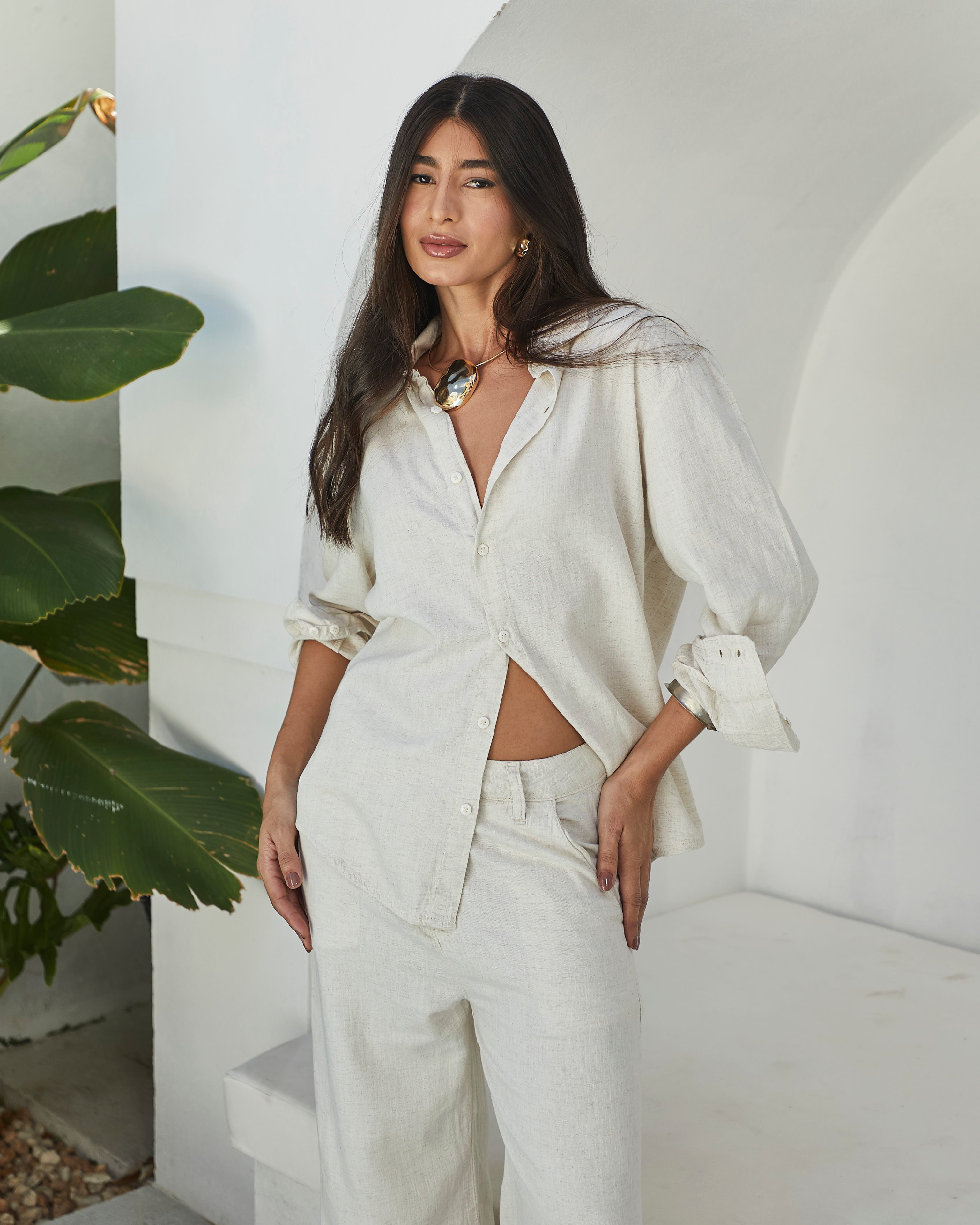 Camisa Viscolinho Mykonos Cru | Like Jeans