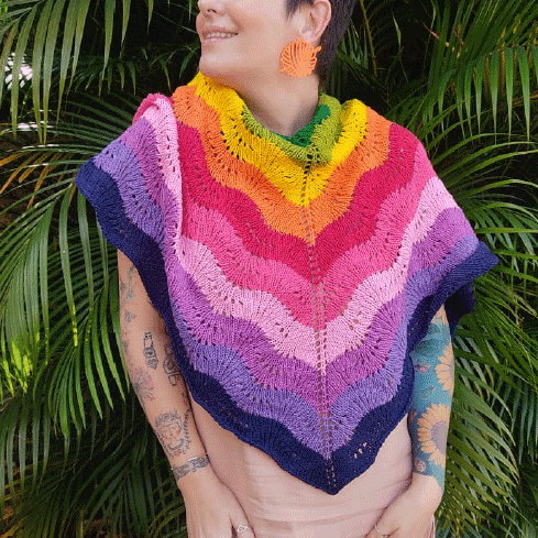 Receita digital Xale Arco-íris | Cris Sheep | Mi Atelier Handmade