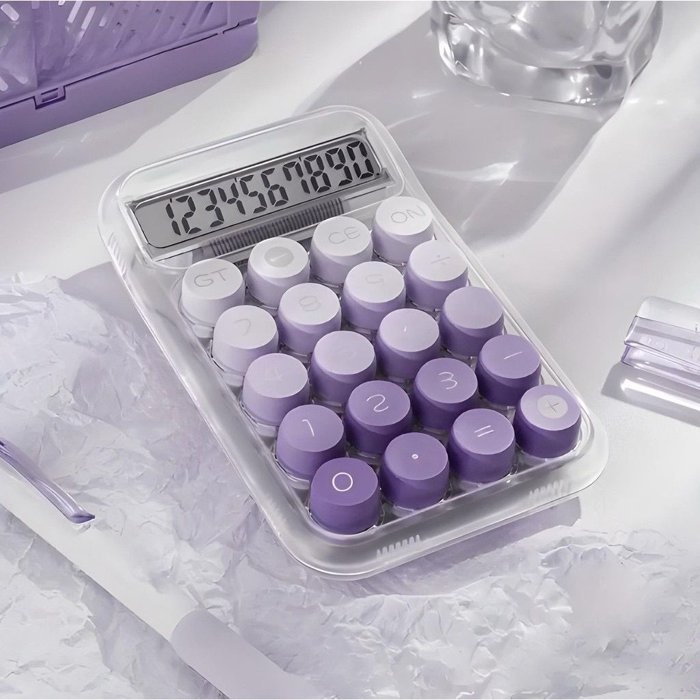 CALCULADORA TRANPARENTE - RUNZON | Papelaria Colorir