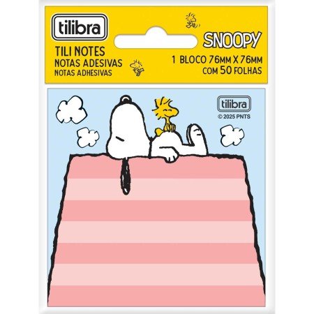 Bloco Adesivo Tili Notes Snoopy 76X76MM 50 Folhas - Tilibra | Papelaria ...