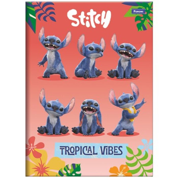 Caderno Brochura 80 folhas Grande Stitch Movie - Foroni | Papelaria Colorir