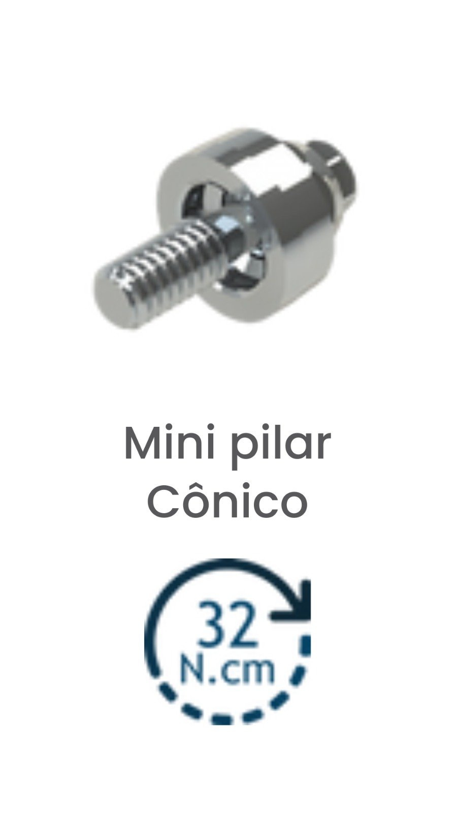 Mini Pilar Reto Conico H.E Compativel com Implante Restore® HE 5.0 ...