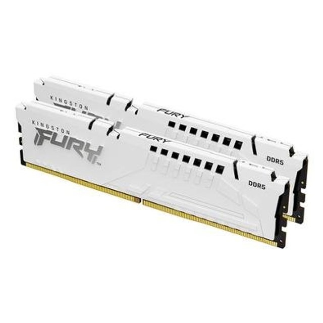 Memória RAM DDR5 32GB (2X16GB), 6000MT/s Kingston Fury Beast Expo, CL30, Branco - KF560C30BWEK2 ...