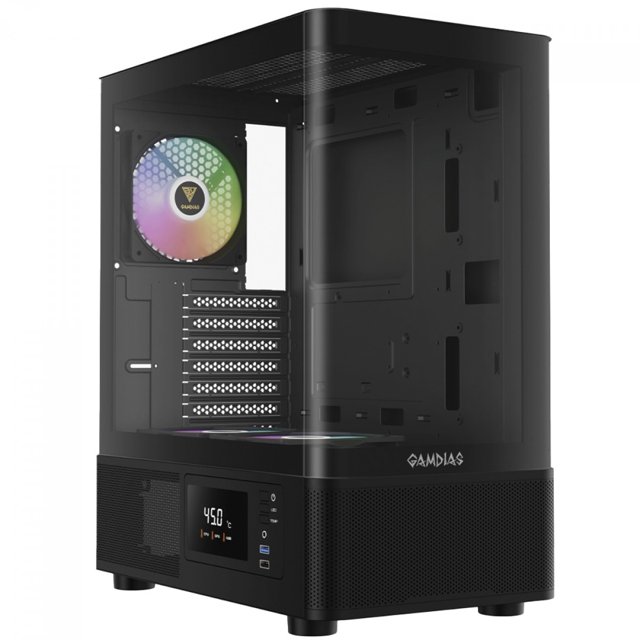 Gabinete Gamdias Atlas E2 CG, Mid Tower, Vidro Temperado, ATX, Display ...