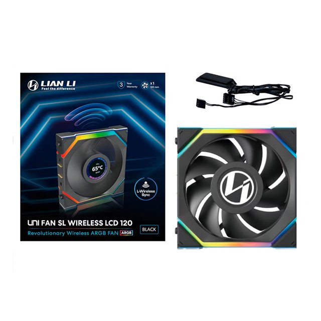 Cooler Fan Lian Li Uni Fan SL Display LCD Wireless Blade Preto 120mm ...