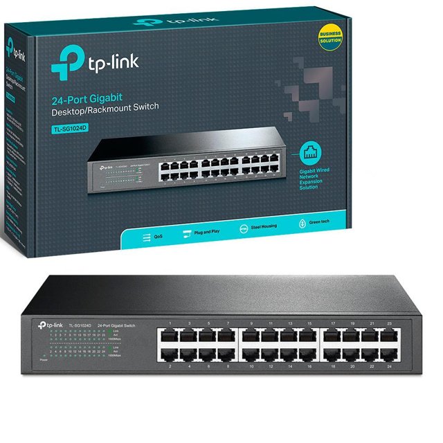 Switch 24 Portas TP-Link Gigabit 10/100/1000 Não Gerenciável Auto MDI / MDIX - TL-SG1024D | PC ...