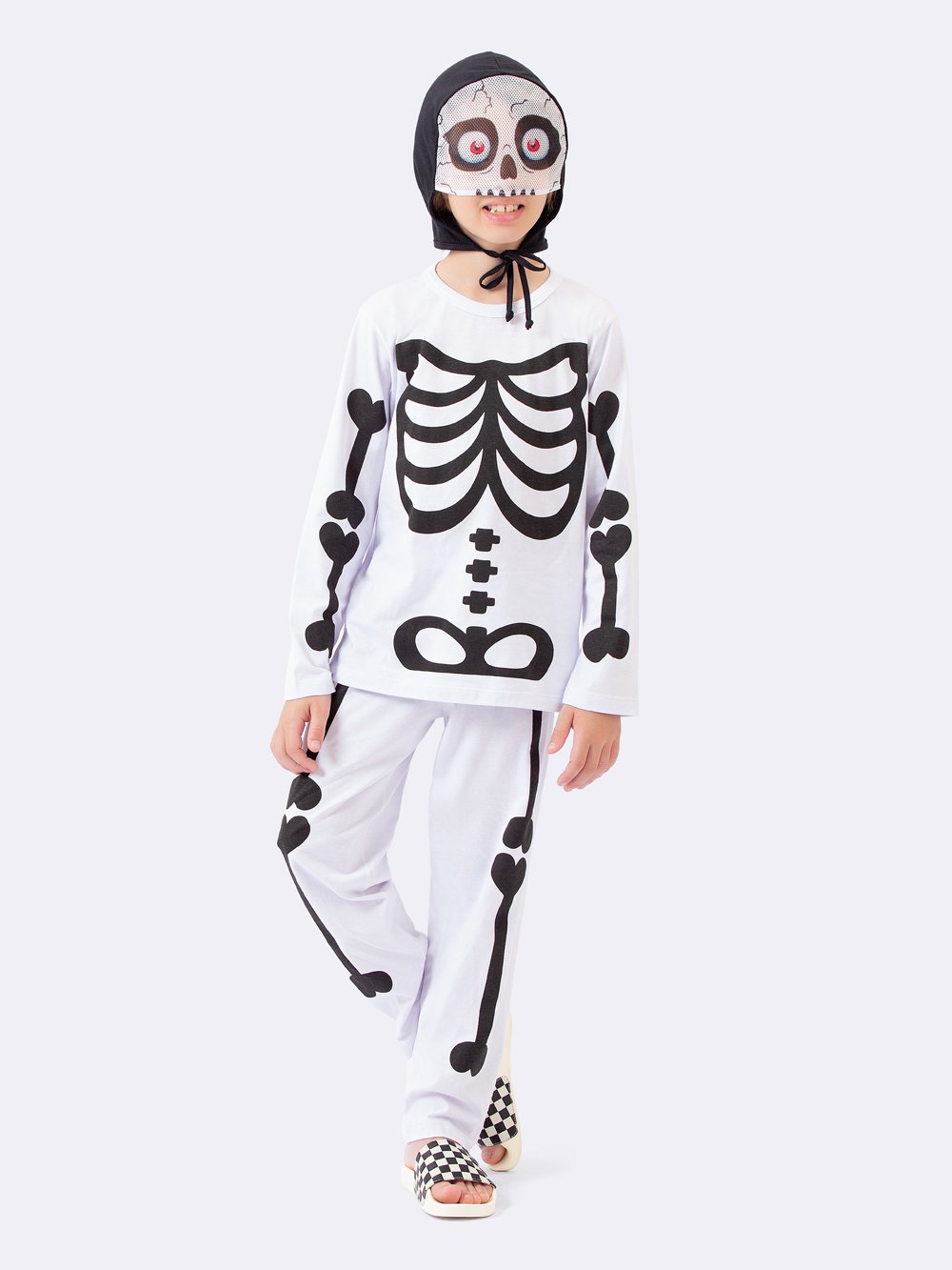 PIJAMA LONGO ESQUELETO BRANCO | Papatu