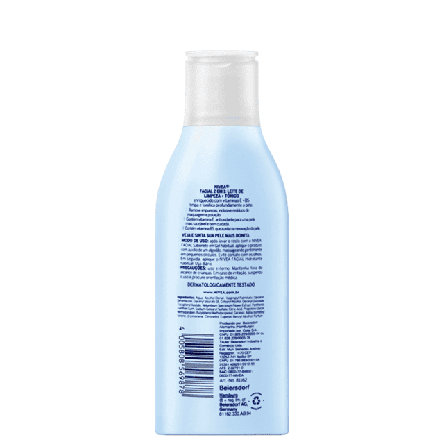 Nivea 2 Em 1 Leite de Limpeza + Tônico 200ml | SuperGloss