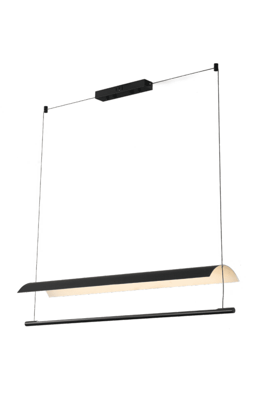 PENDENTE LED ISI RETANGULAR 3000K 30W BIVOLT 18X100CM ALUMÍNIO PRETO ...