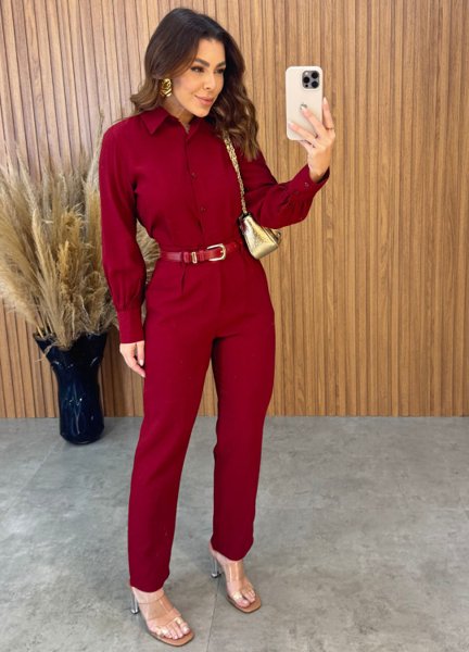 Conjunto Daila Manga Longa - Cherry | Guria Store