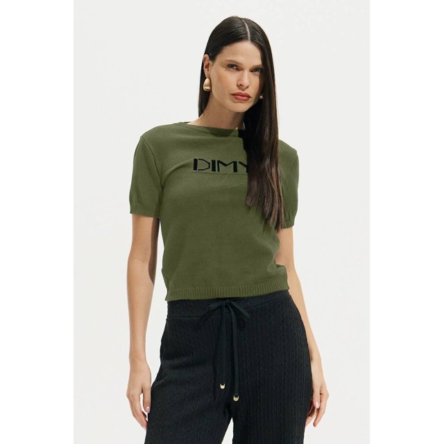 Blusa de tricot modal com logo Dimy | Clube Dimy