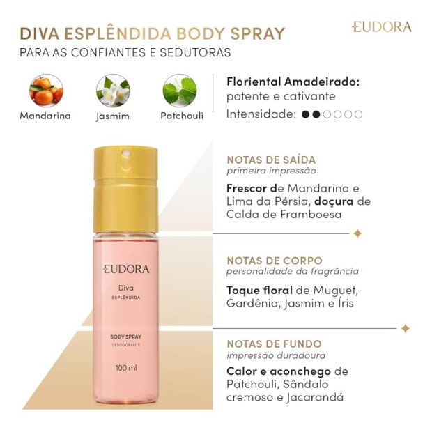 Desodorante Body Spray Diva Esplêndida 100ml | Ana Carla Beauté
