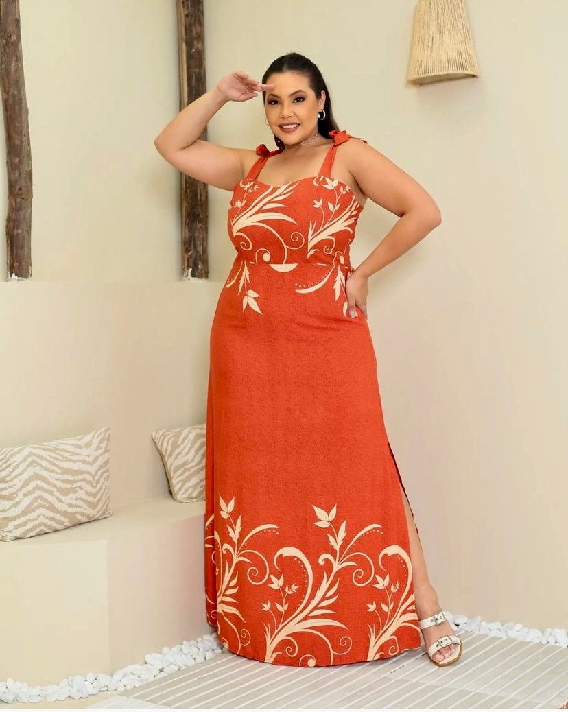 Vestido Plus Size Ana Laranja | Deluxe Modas