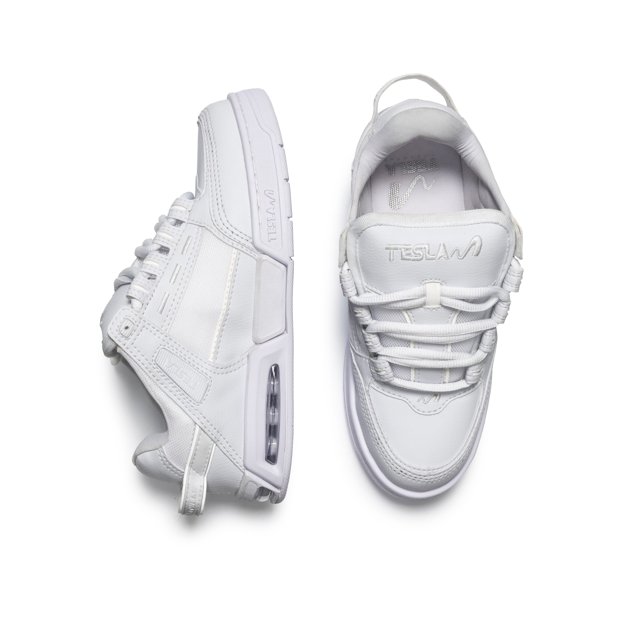 Tênis Tesla Coil Delux All White Reflect | Tesla Skate | Tênis de Skate