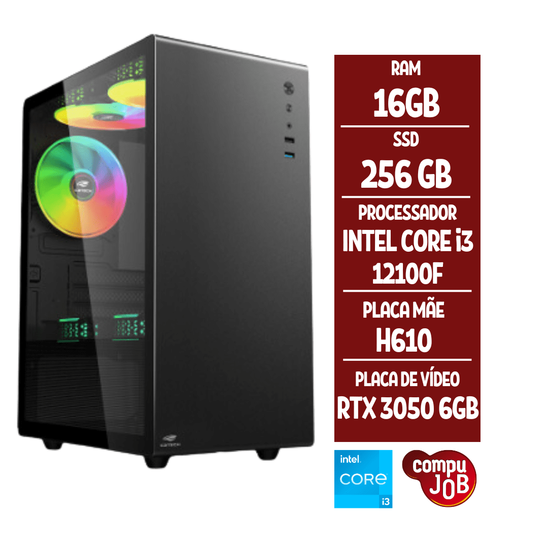DESKTOP GAMER FOCUS INTEL CORE I3-12100F / 16GB / SSD 256GB / H610 ...